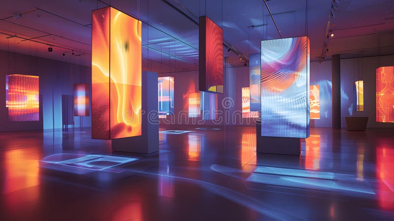 Dynamic 2D Installation in Contemporary Gallery Space Stock ...