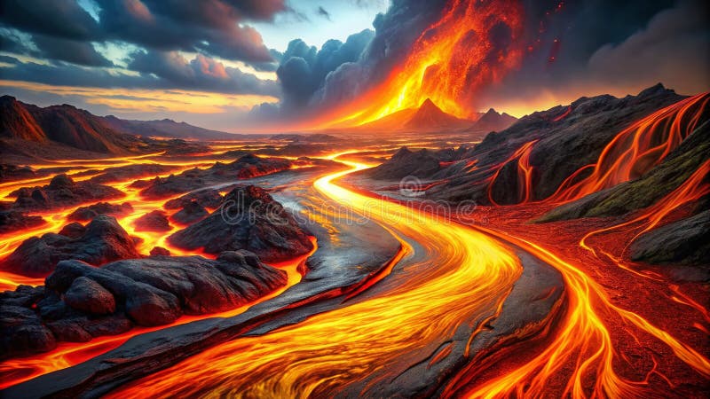 Dynamic 3D Lava Flow Background a Stunning Abstract Visual for Creative ...