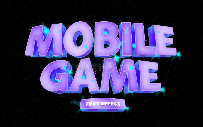 Dynamic 3D Mobile Game Text Effect for Adobe Illustrator Stock Vector ...