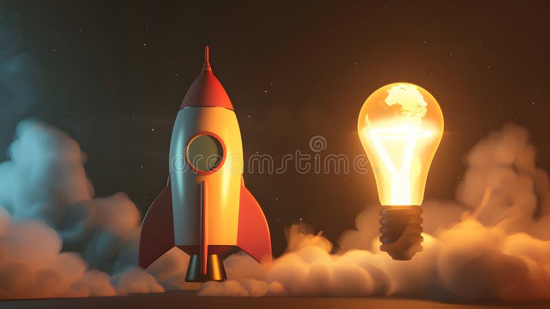 Dynamic 3D Model of a Rocket Ship Symbolizing Innovation and Progress ...