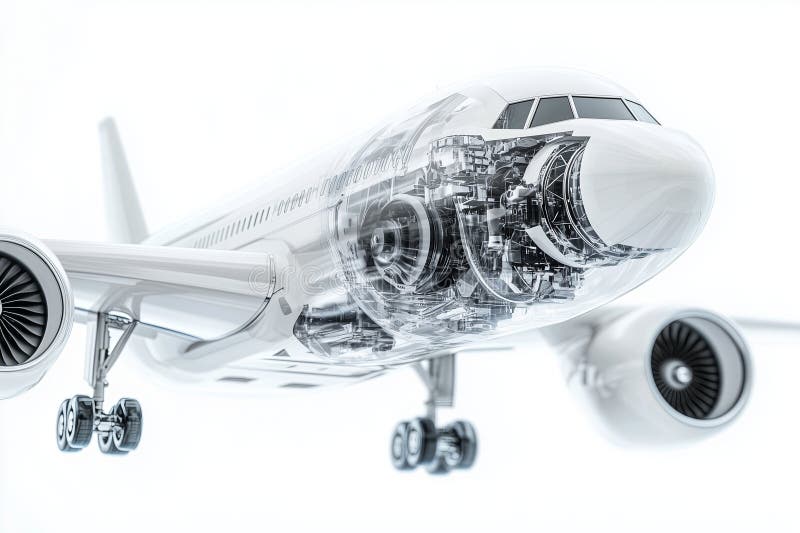 A Dynamic 3D of a Modern Airplane with Semi Transparent Elements ...