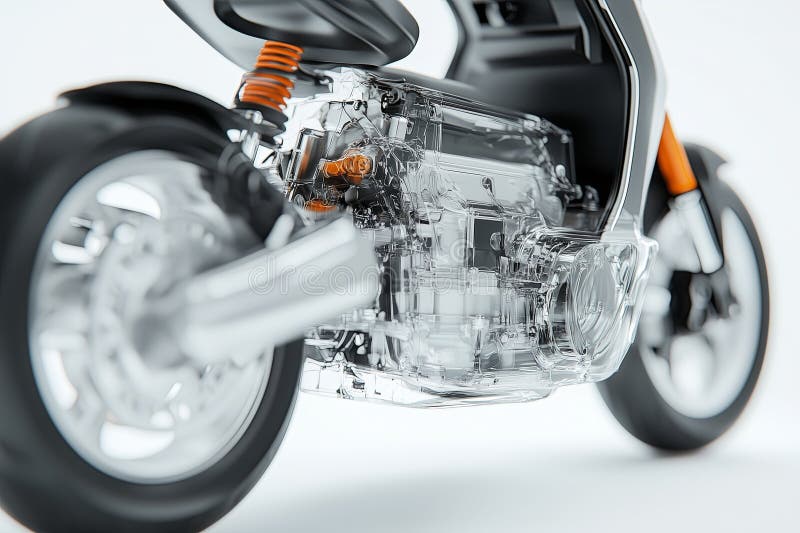 A Dynamic 3D of a Modern Electric Scooter with Semi Transparent ...