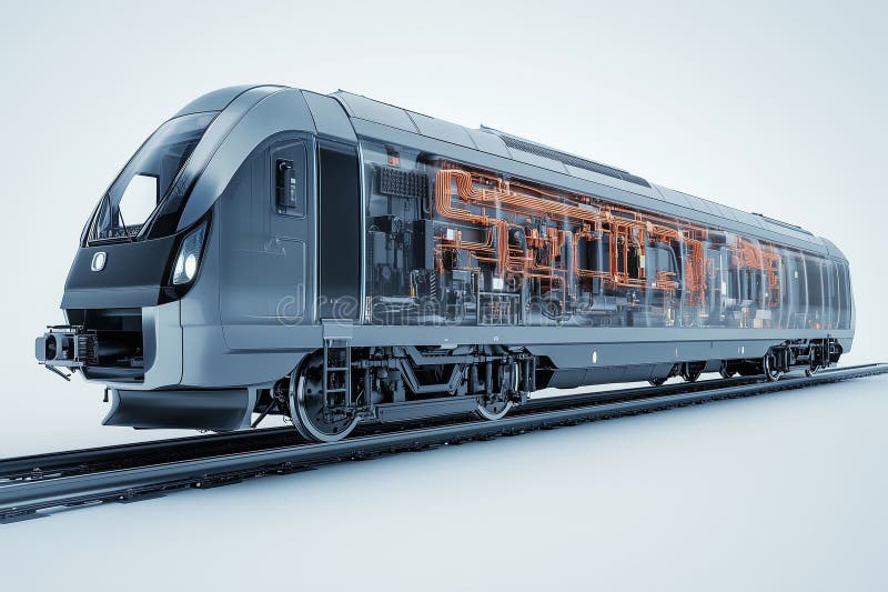 A Dynamic 3D of a Modern Electric Train with Semi Transparent Elements ...