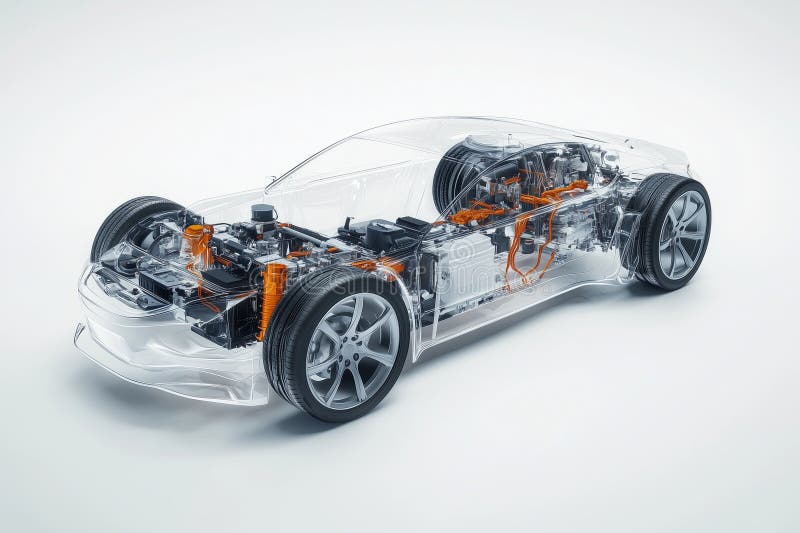 A Dynamic 3D of a Modern Hydrogen Car with Semi Transparent Elements ...