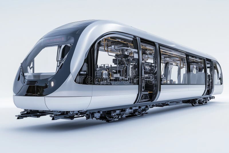 A Dynamic 3D of a Modern Metro Car with Semi Transparent Elements ...
