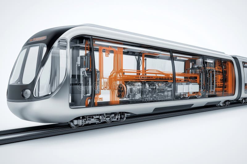 A Dynamic 3D of a Modern Metro Car with Semi Transparent Elements ...