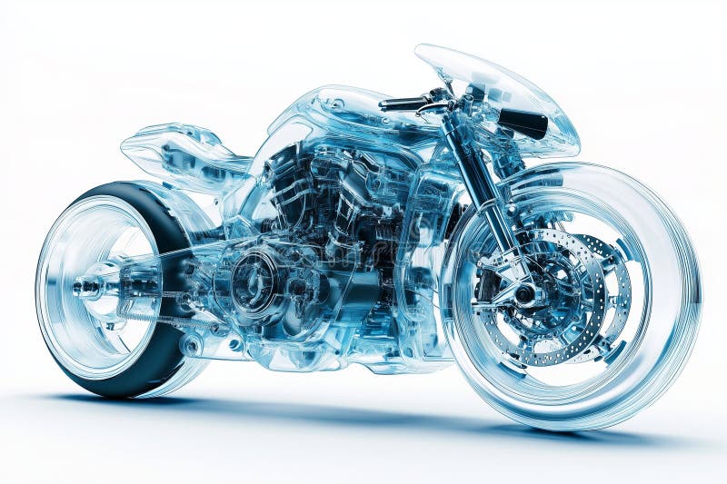 A Dynamic 3D of a Modern Motorcycle with Semi Transparent Elements ...