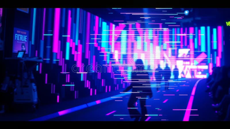 Dynamic 3D Pixel Glitch Transition Featuring a Fluorescent UV Light ...