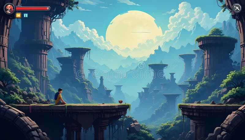 "Dynamic 2D Platformer Game Background Featuring Lush Environments ...