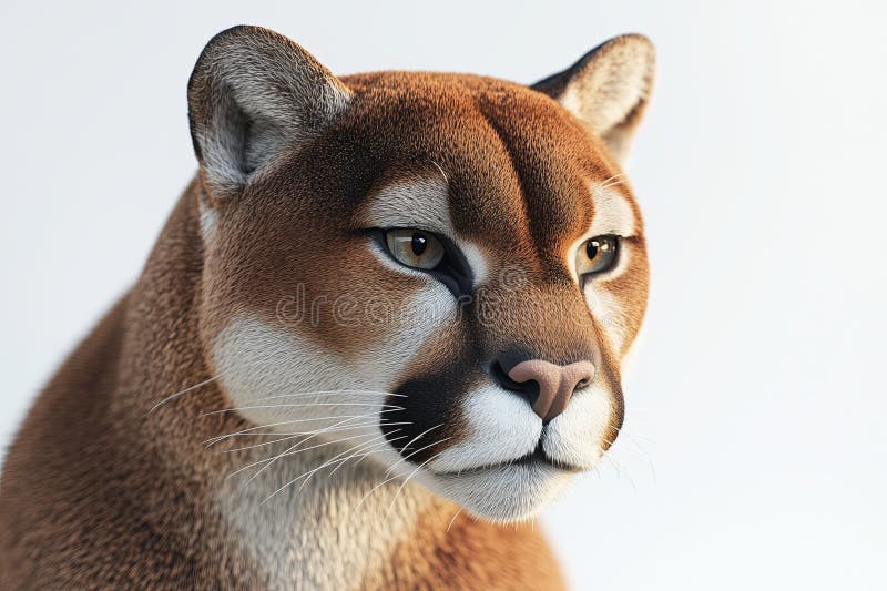 A Dynamic 3D of a Puma in a View, Displaying Its Smooth Fur and Intense ...