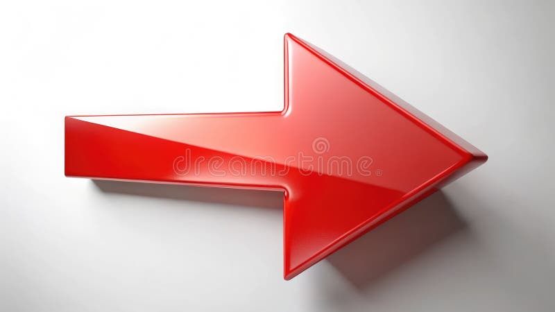 Dynamic 3D Red Curved Arrow Symbolizing Cyclical Movement Change and ...
