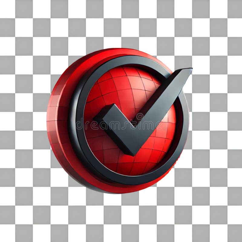 A Dynamic 3D Render of a Checkmark Icon. Stock Illustration ...