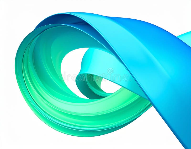 Abstract Turquoise Ribbon Loop Stock Illustration - Illustration of ...