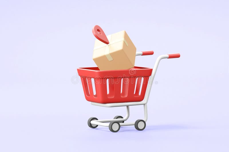 A Dynamic 3D Render Illustrating the Process of Online Shopping and ...