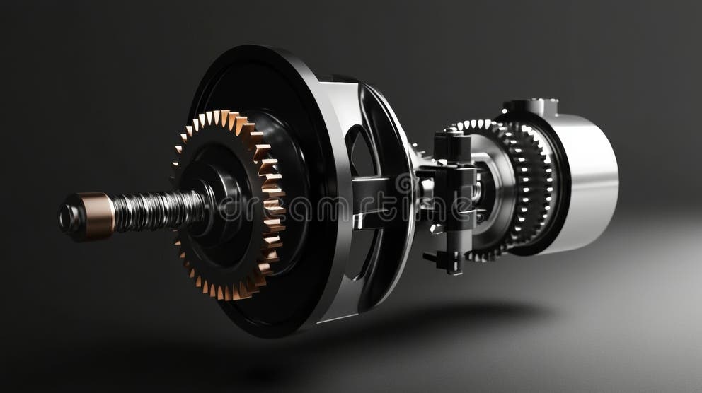Dynamic 3d Render of Interlocking Gear and Cog in Motion with Dramatic ...