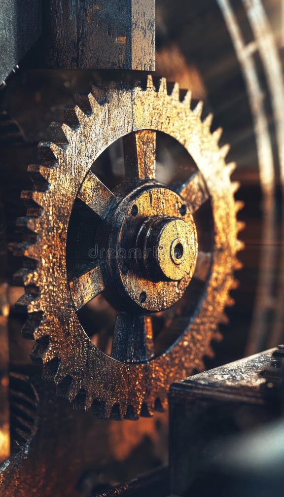 Dynamic 3d Render of Interworking Gear and Cog in Dramatic Lighting ...