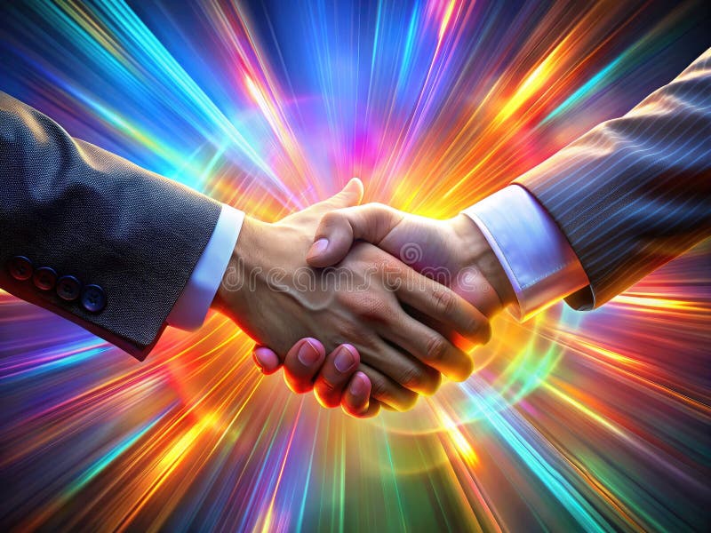 Dynamic 3D Render of a Powerful Handshake Visualizing a Successful ...
