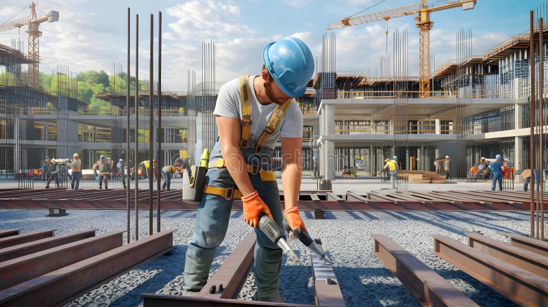 Dynamic 3D Render Showcasing a Bustling Construction Site: Large ...