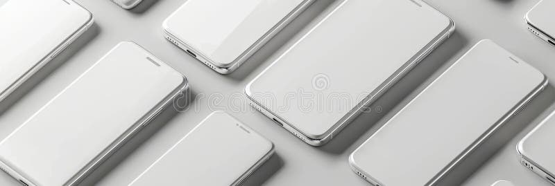 Dynamic 3d Render of Smartphone Displays Against a Clean White Backdrop ...