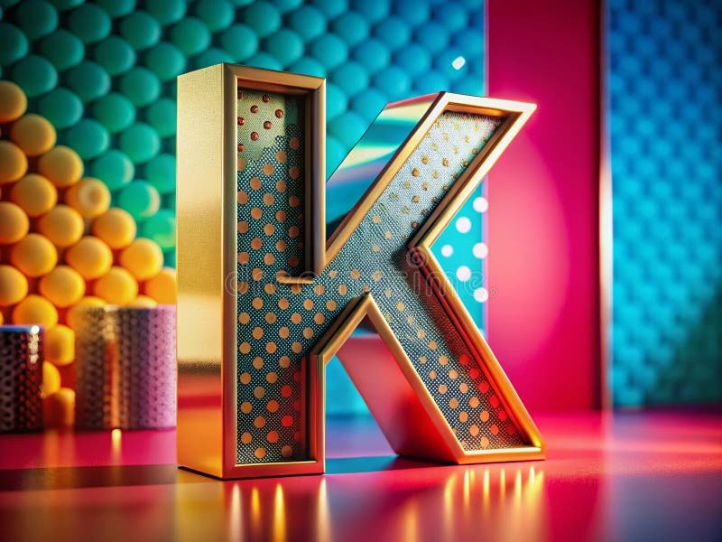 Dynamic 3D Rendered Letter K a Playful Texturally Rich Design Element ...