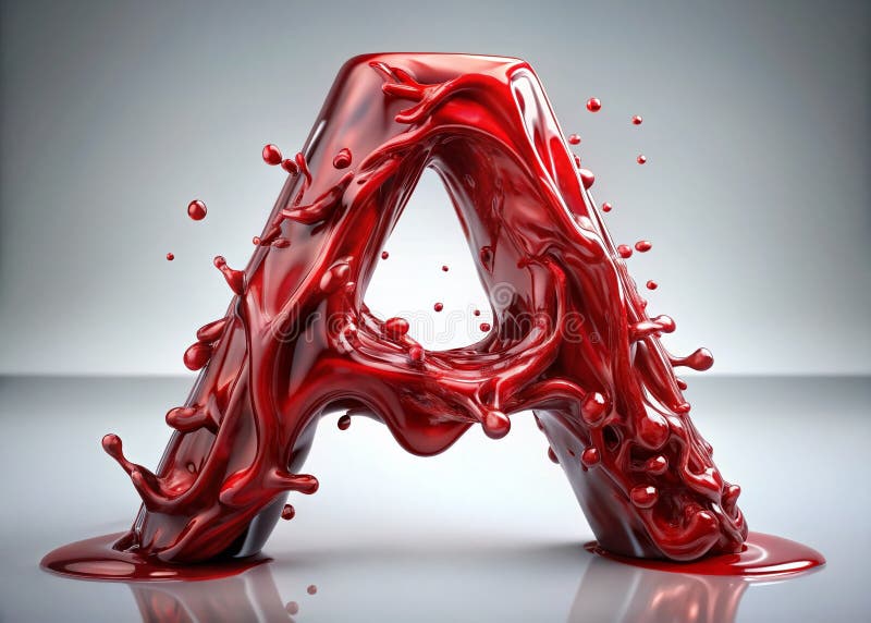 Dynamic 3D Rendered Liquid Alphabets Red Wine Design for Graphic Design ...