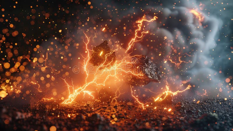 Dynamic 3D Rendering of a Colorful Lightning Strike, Electrifying the ...