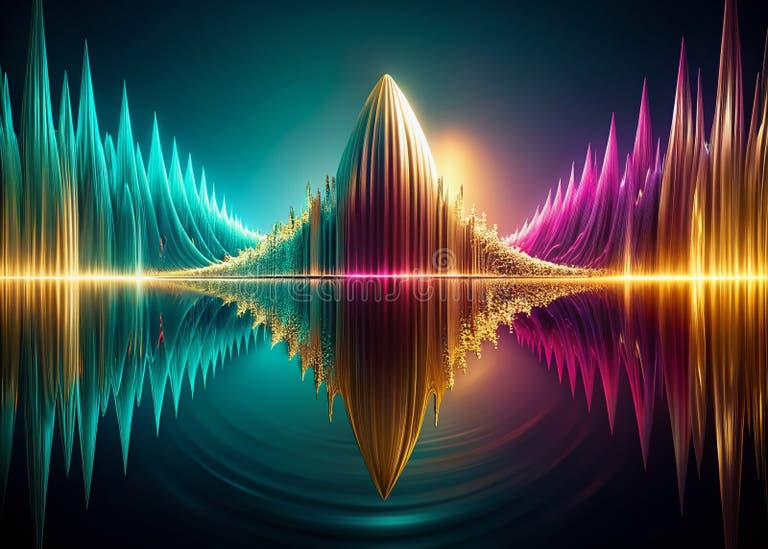 Dynamic 3D Soundwave Visualization Abstract Gradient Hues Explore ...
