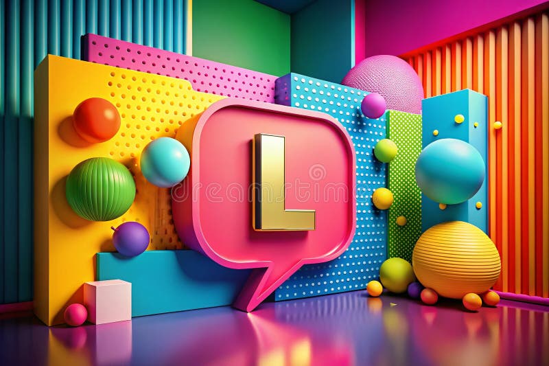 Dynamic 3D Speech Bubble with Bold L Letter a Modern Visual for ...