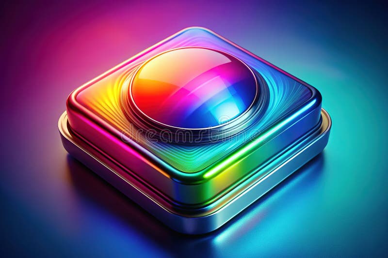 Dynamic 3D Square Button a Vibrant Geometric Design Element for Modern ...