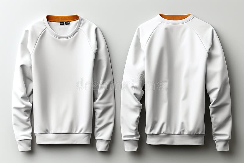 Dynamic 3D Sweatshirt Mockup Front and Back Views, Blank Template Stock ...