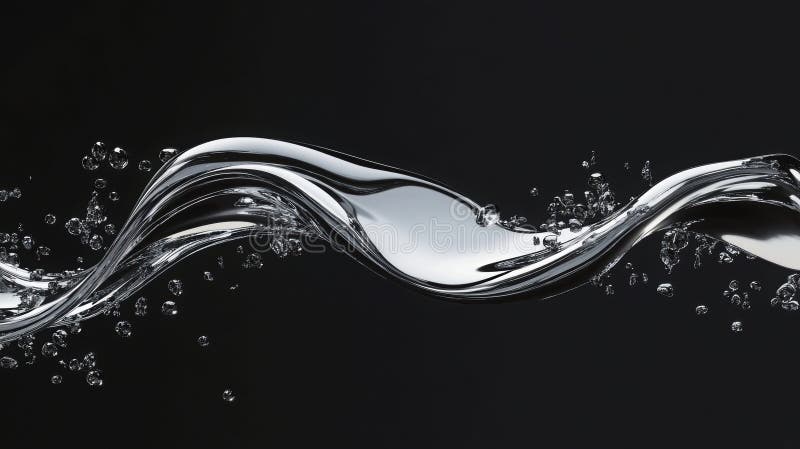 A Dynamic 3D Swoosh in Chrome, Featuring a Realistic Metallic Texture ...