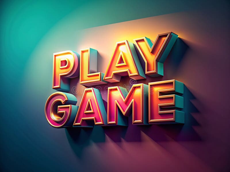Dynamic 3D Text Effect Game Play Mockup Customizable Design Template ...