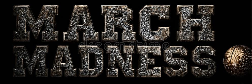 Dynamic 3D Typography of March Madness Featuring Basketball Texture on ...