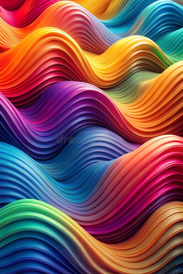 Abstract Colorful Gradient 3D Wave Background Wallpaper Stock ...