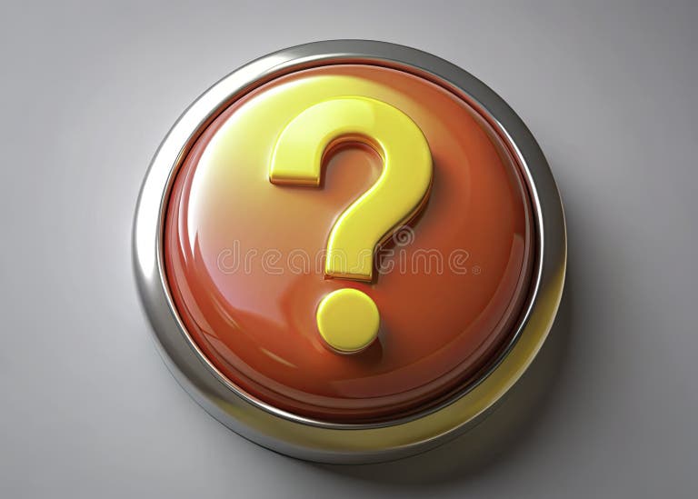 Dynamic 3D Web Button Design with Red and Yellow Question Mark ...