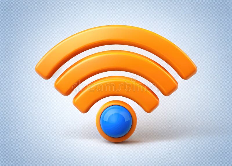 Dynamic 3D WiFi Orange Symbol a Vibrant Visual Representation of Modern ...