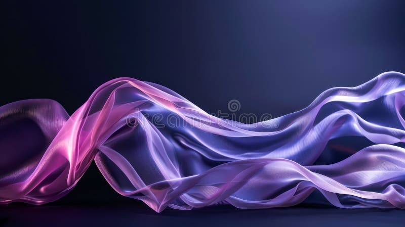 Dynamic Dance of Iridescent Fabric Ripples through Space Stock Photo ...