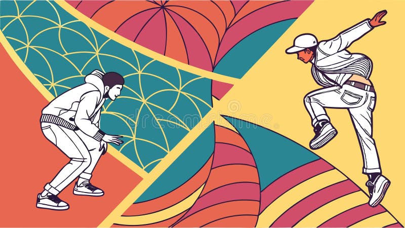 Dynamic modern dancers stock vector. Illustration of ballet - 42172205