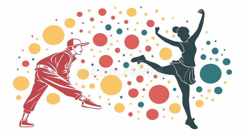 Dynamic Dancers with Abstract Shapes, Performance Art, Vector Design ...