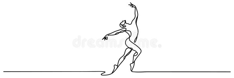 Dynamic Dancing One Continuous Single Line Hand Drawing Line Art. Stock ...