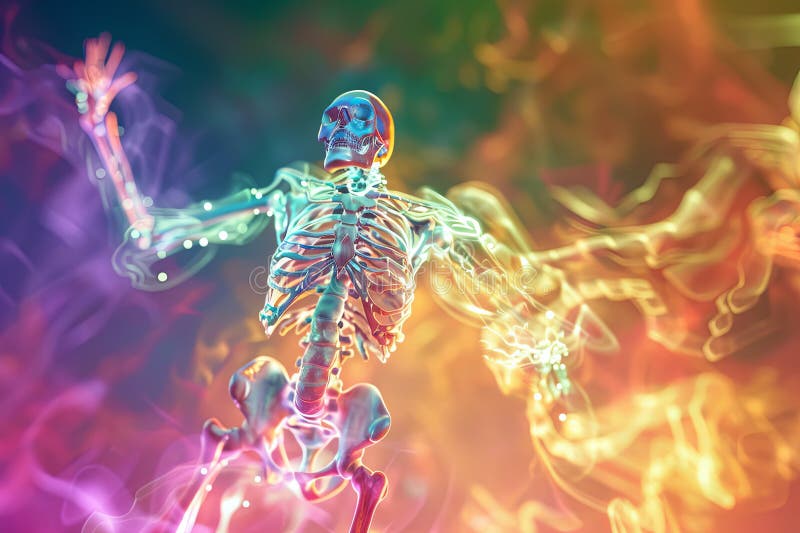 Dynamic Dancing Skeleton Celebrating Vitality of Life with Joyous ...