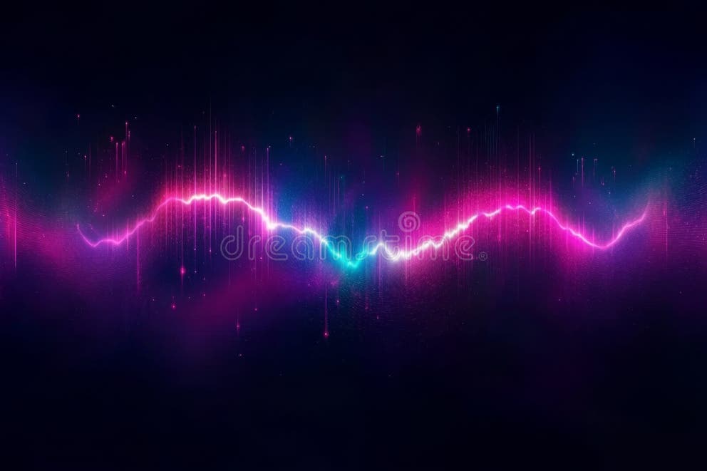A Dynamic Dark Audio Visualizer Pulsating with Colorful Waves and Light Spectrum Patterns in ...