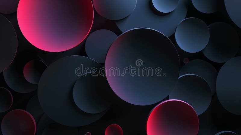 Dynamic Dark Background with 3d Circles and Spheres. Business ...