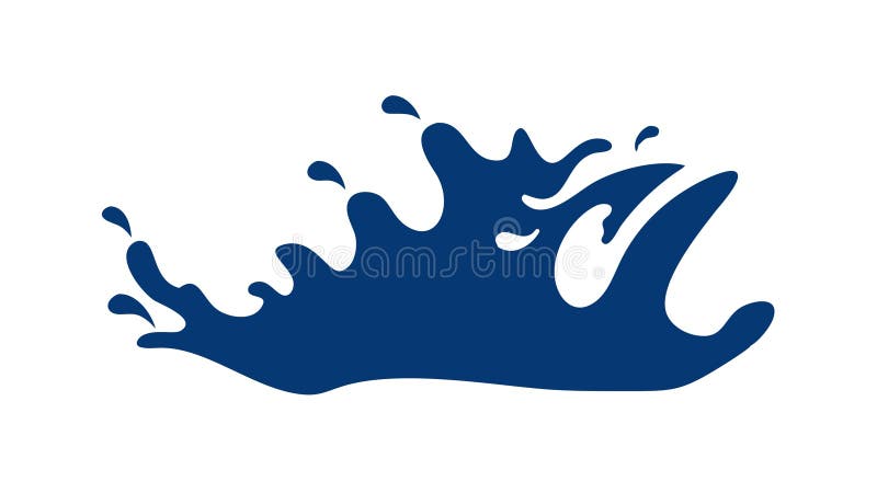 Dynamic Dark Blue Water Splash, Aqua Burst Liquid Vector Graphic ...