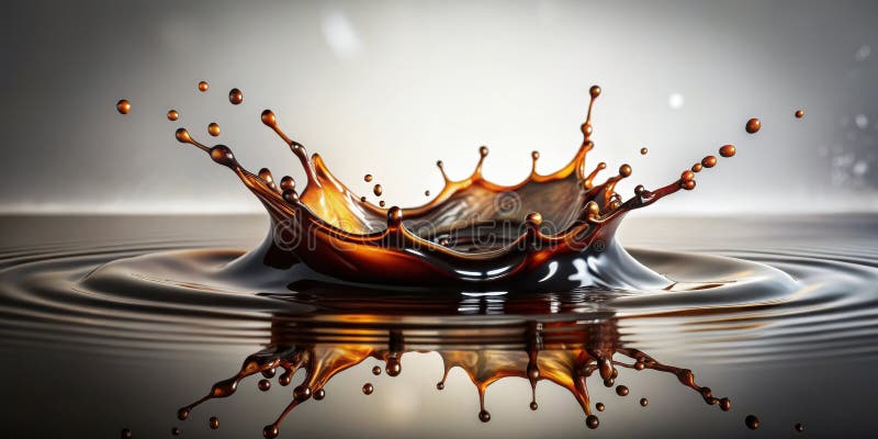 Dynamic Dark Liquid Splash Crown an Abstract Image of a Beverage ...