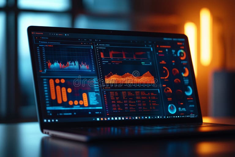 Dynamic Data Analysis Dashboard Stock Illustration - Illustration of ...