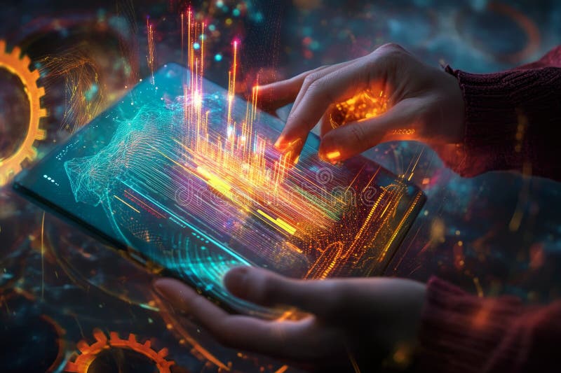 Dynamic Data Analytics and Financial Growth Holographic Visuals ...