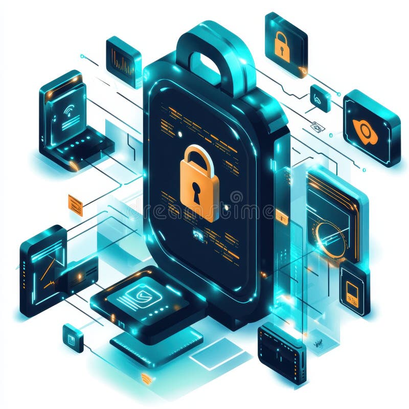 Dynamic Data Breach Prevention Security Lock Iconography Protecting ...