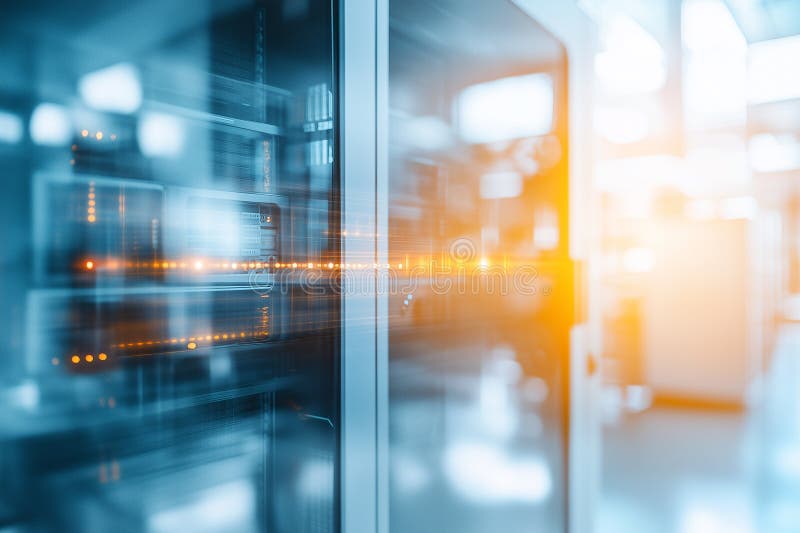 Dynamic Data Center Concept with Ethernet Switch and Cables in Modern ...