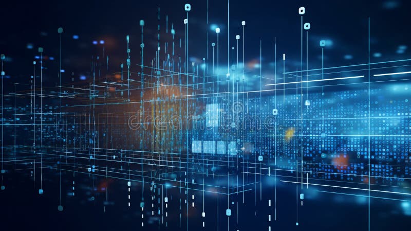 Dynamic Data Flow And Connectivity In A Futuristic Interface Stock
